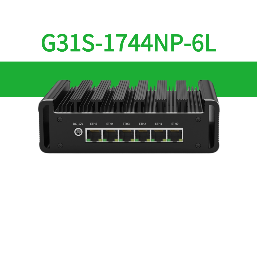 G31S-1744NP-6L Fanless Network Appliance | Intel Pentium, 6x 2.5GbE LAN ...